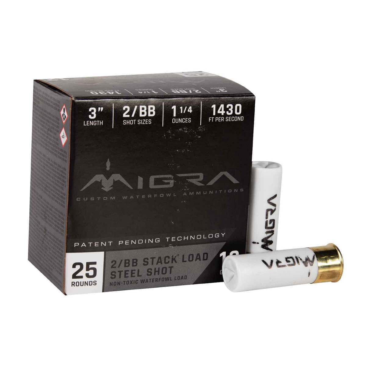 Migra Steel Shot 12 Gauge 3in #2/BB 1-1/4oz